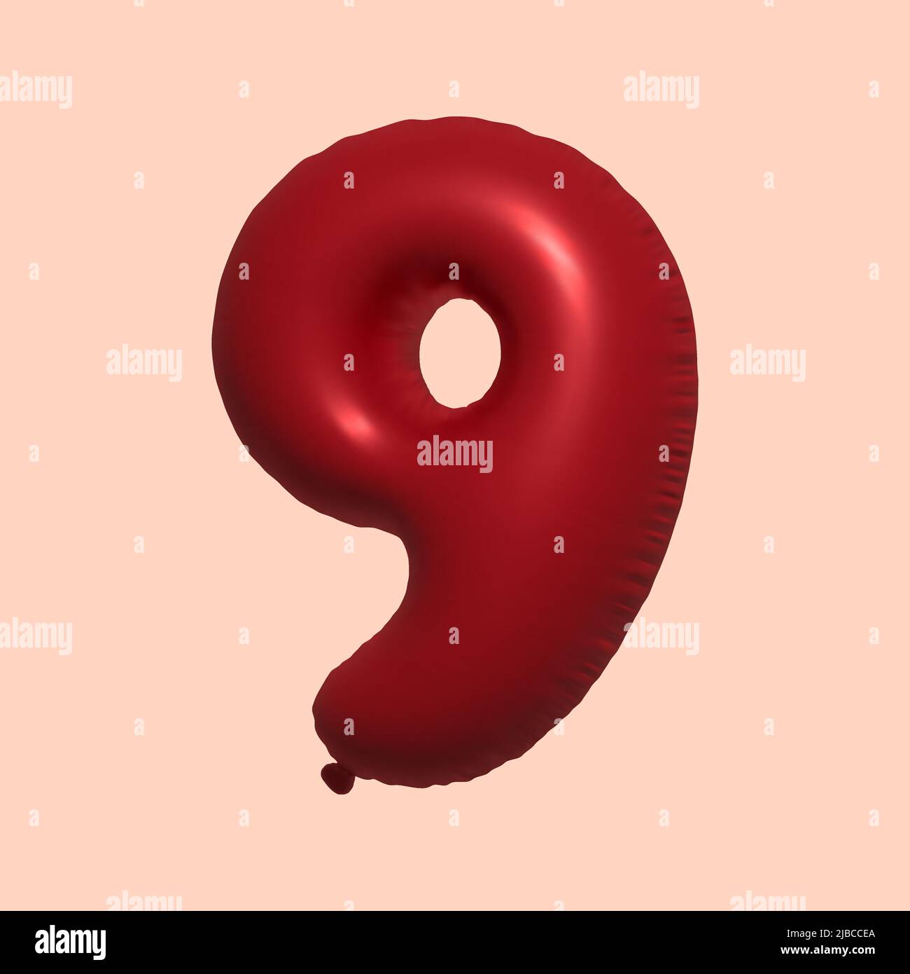 9 3d number balloon made of realistic metallic air balloon 3d rendering ...