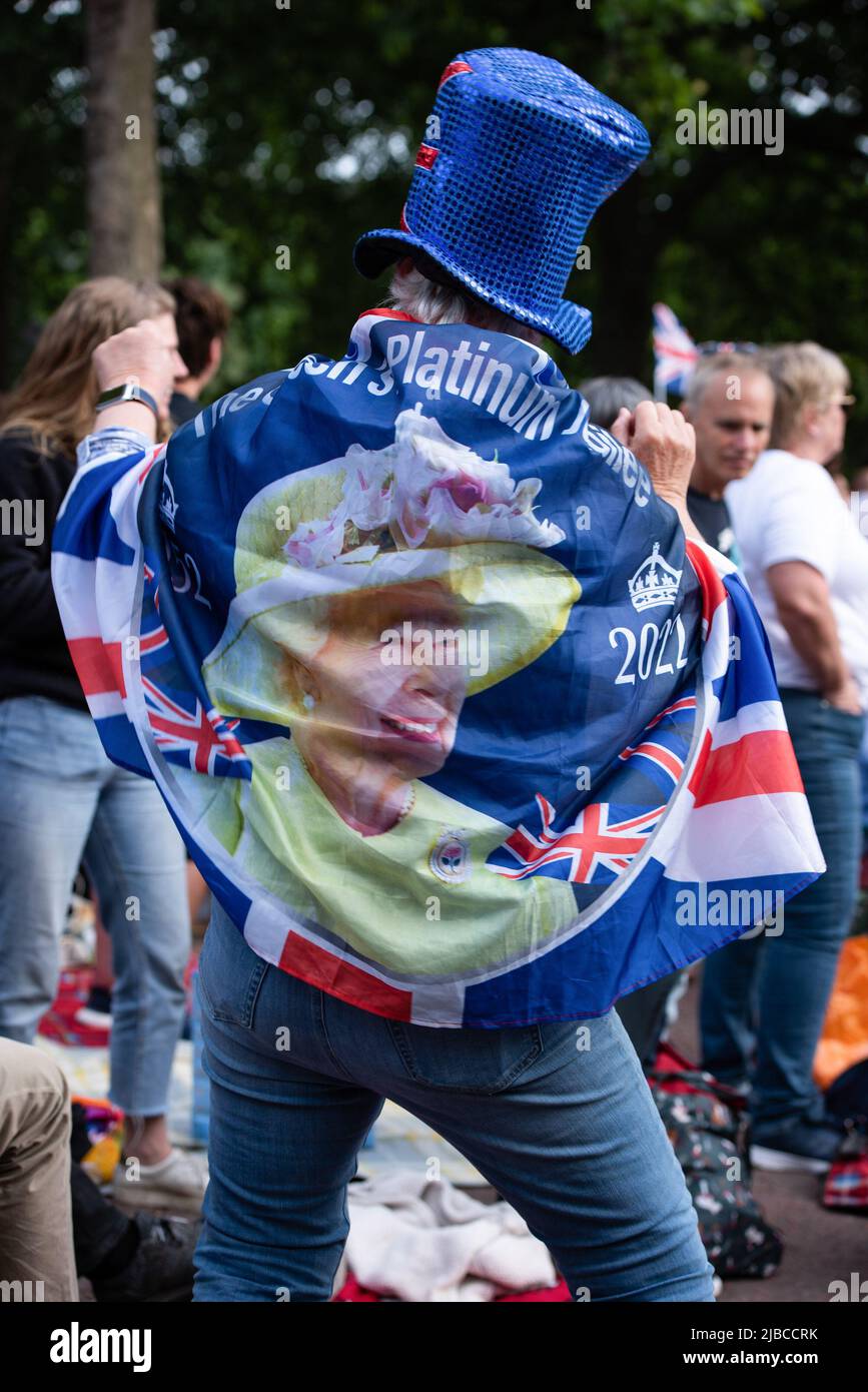 Party reveler seen dancing during the Queen Elizabeth II Platinum ...