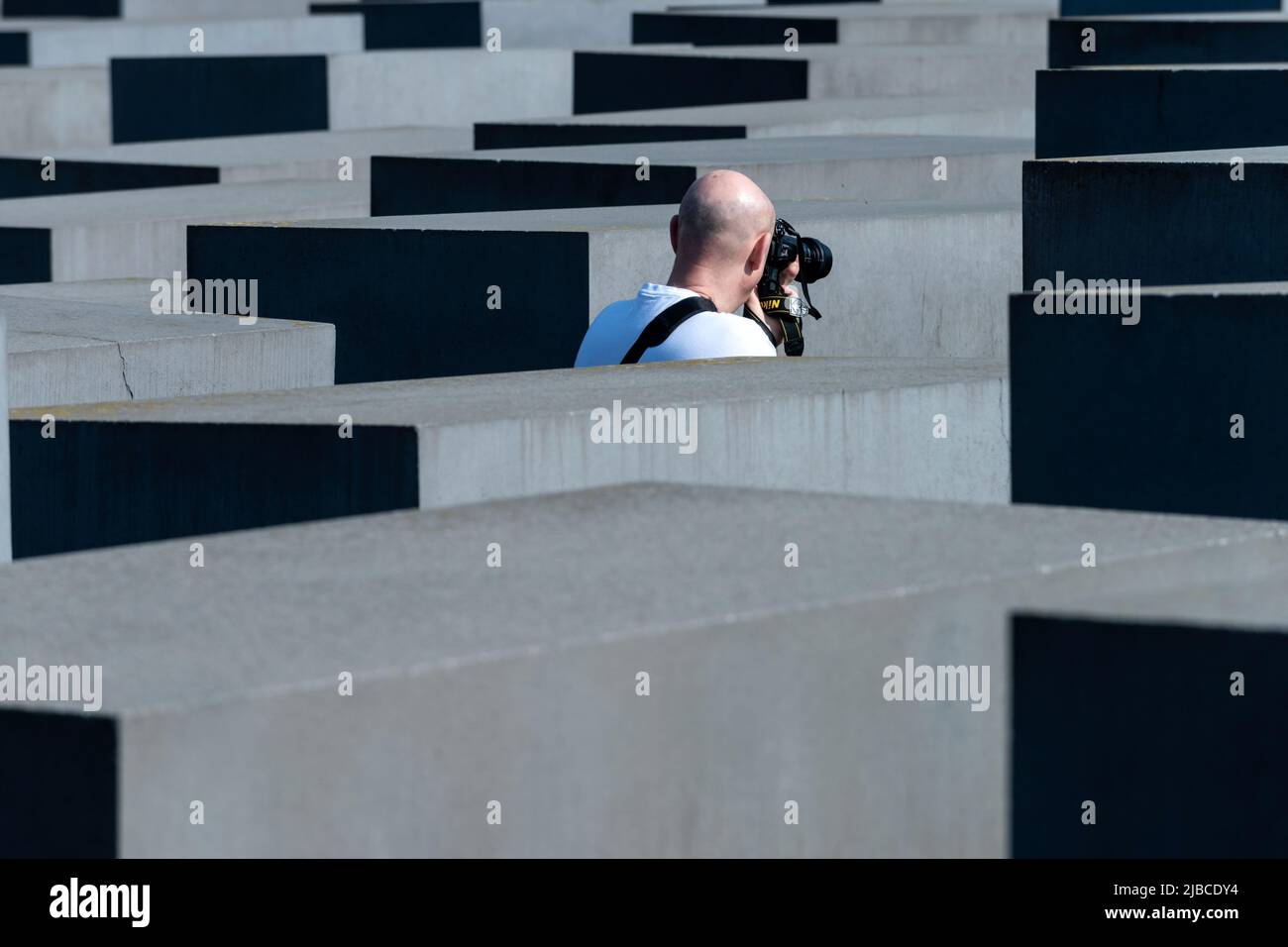 Berlin, March 23rd 2019: People at the Holcaust Memorial in Berlin ...