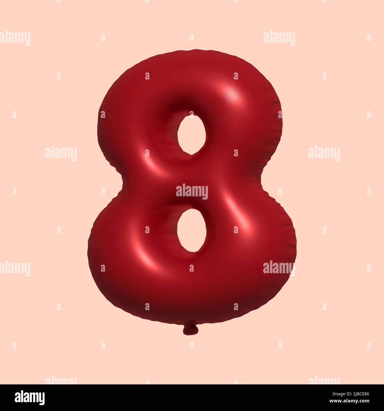 8 3d number balloon made of realistic metallic air balloon 3d rendering ...