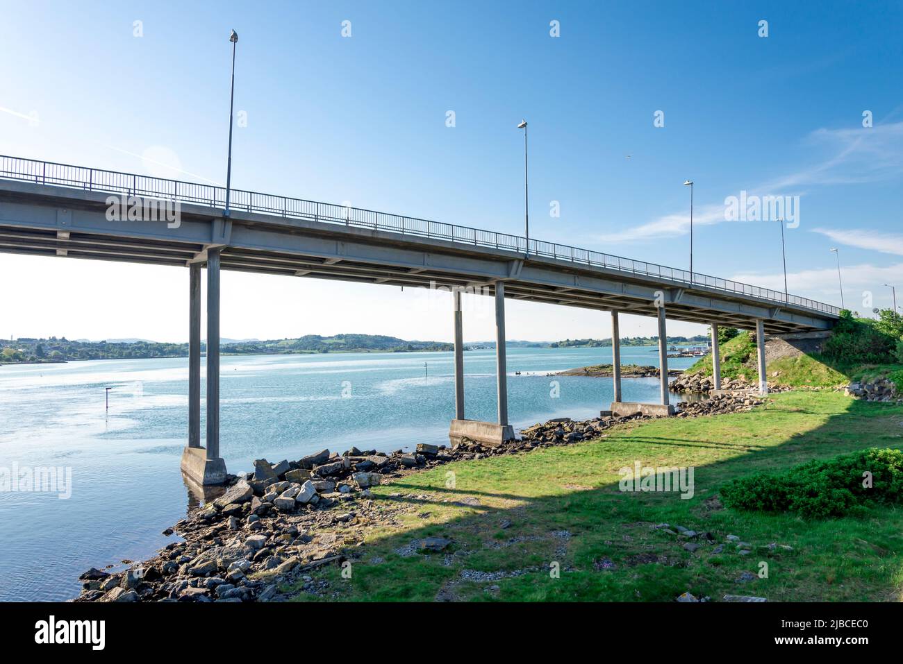A close view of Hafrsfjord bridge built connecting Tananger and ...