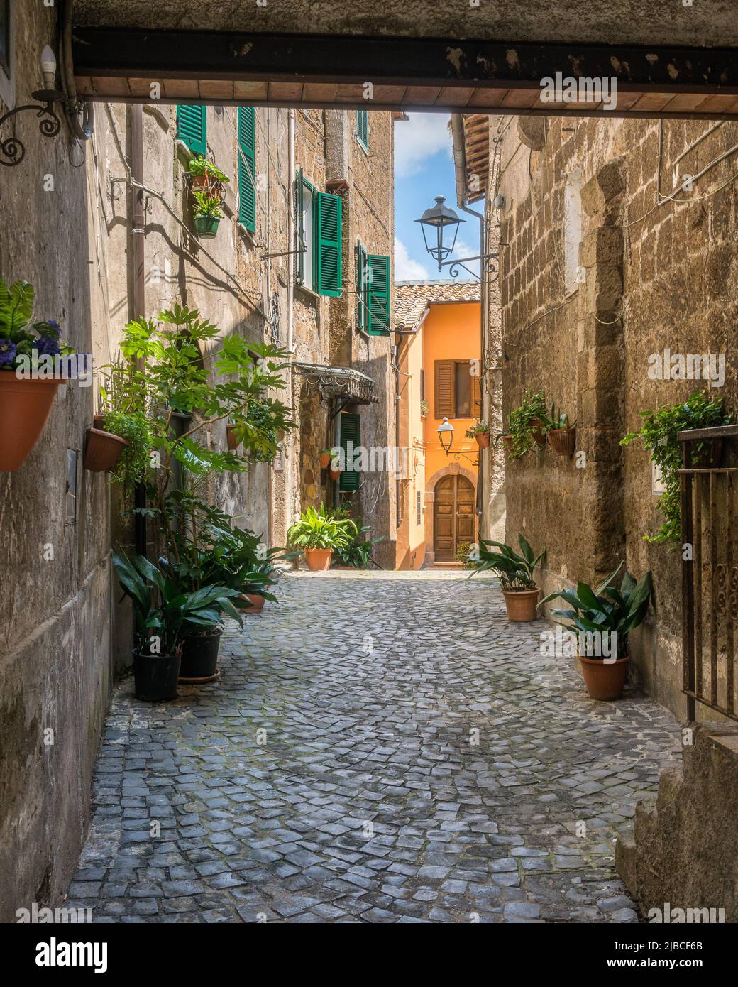 The beautiful little town of Capranica, in the Viterbo Province. Lazio ...