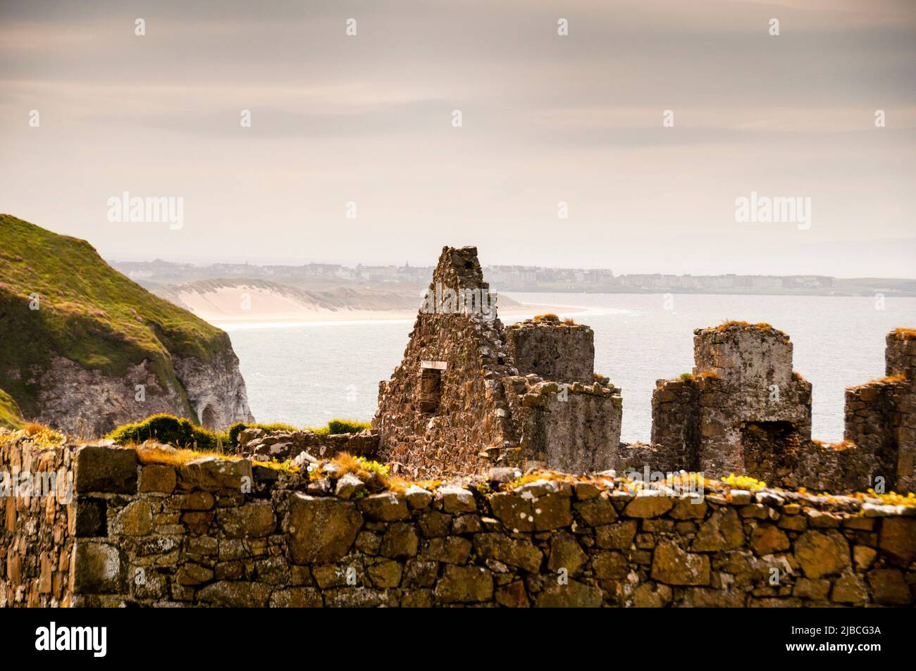 Dunluce Castle ruins in Northern Ireland on the Antrim Coast Stock ...