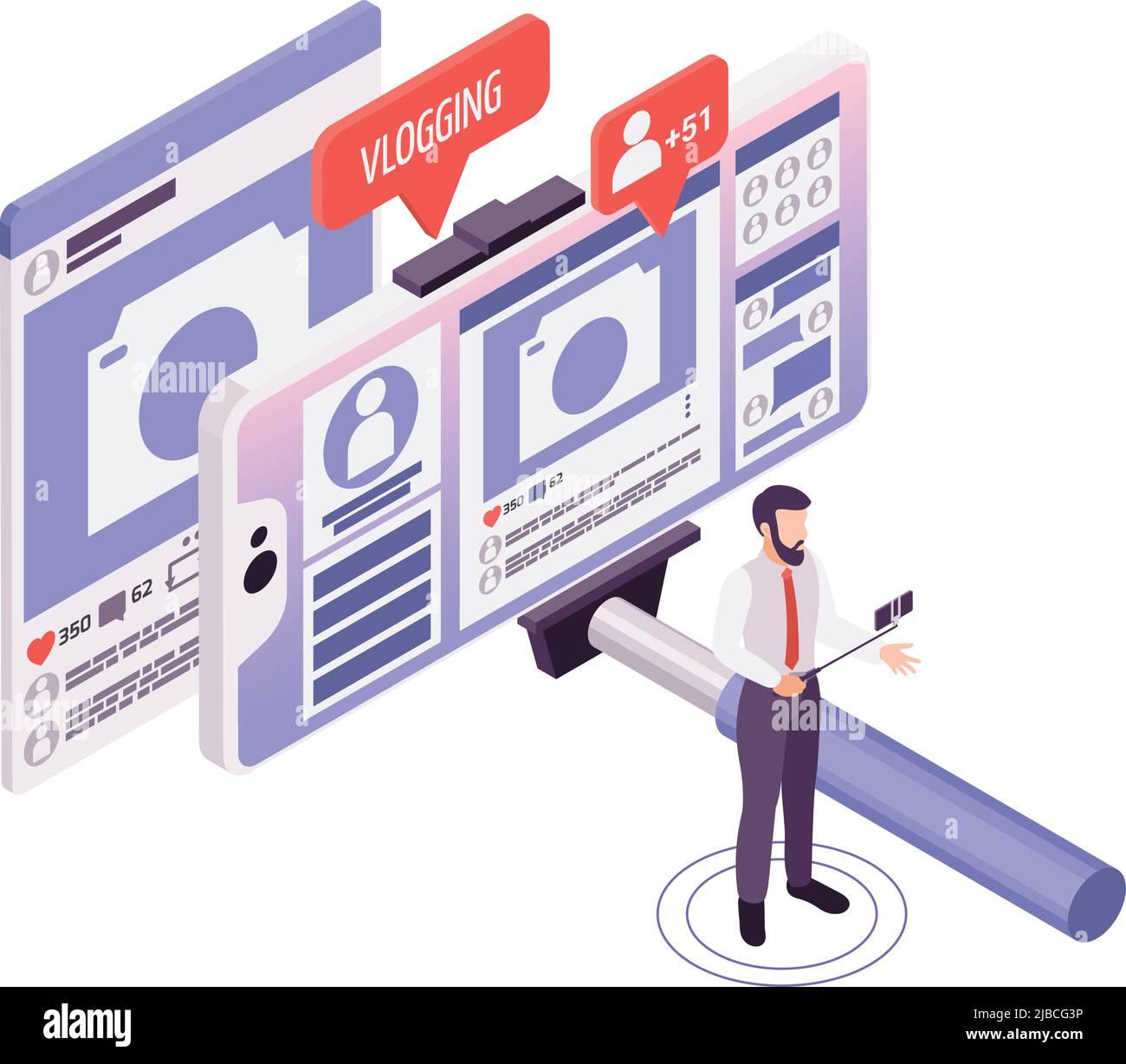 Vlogging vector vectors hi-res stock photography and images - Alamy