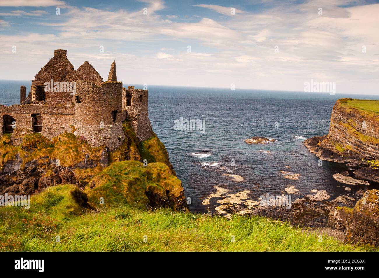 Dunluce Castle ruins in Northern Ireland on the Antrim Coast Stock ...