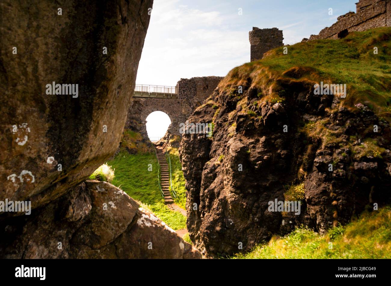 Dunluce Castle ruins in Northern Ireland on the Antrim Coast Stock ...