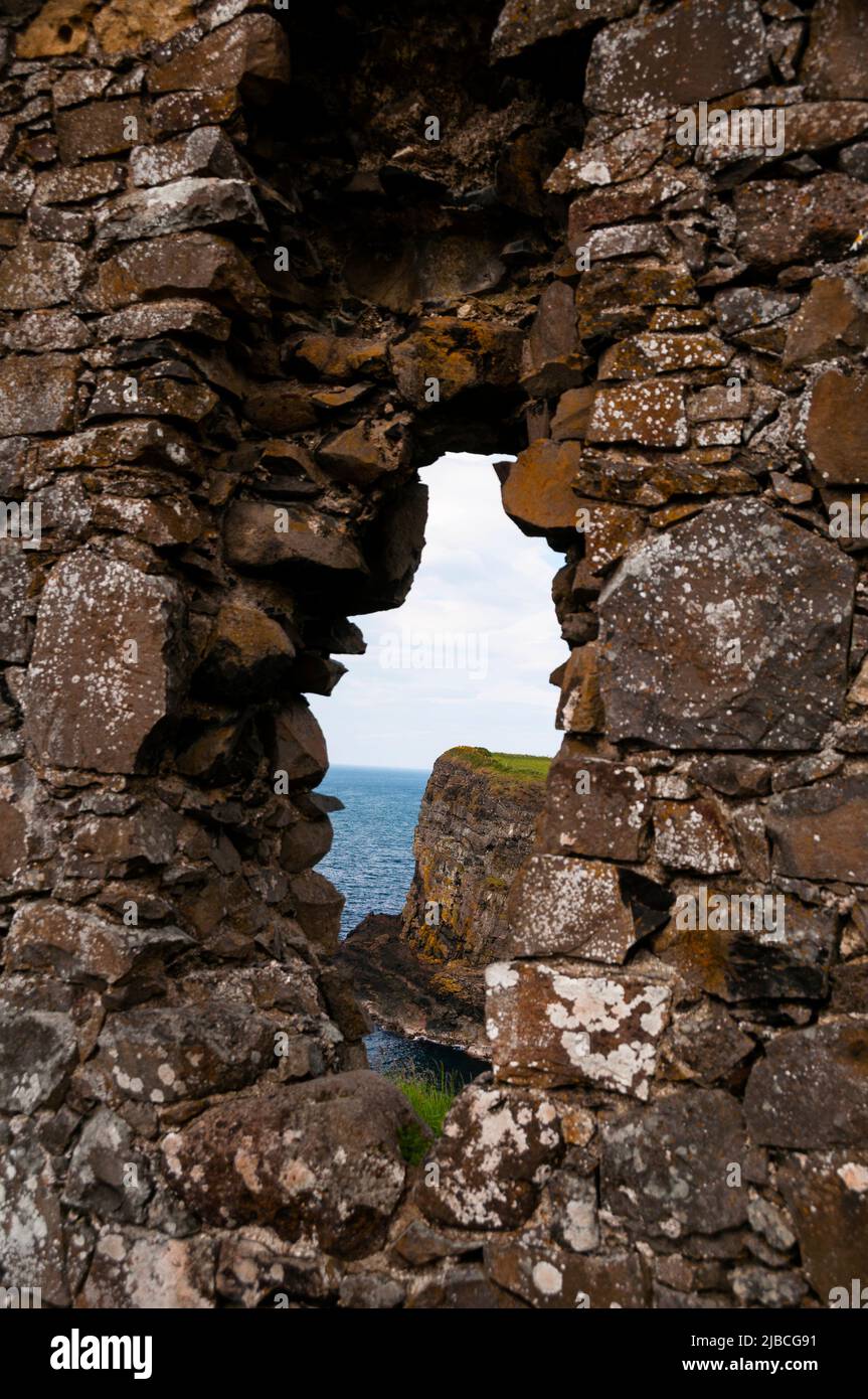 Dunluce Castle ruins in Northern Ireland on the Antrim Coast Stock ...