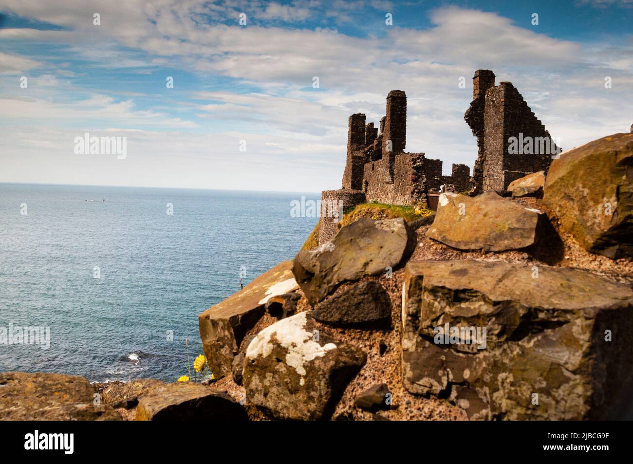 Dunluce Castle ruins in Northern Ireland along the Antrim Coast Stock ...