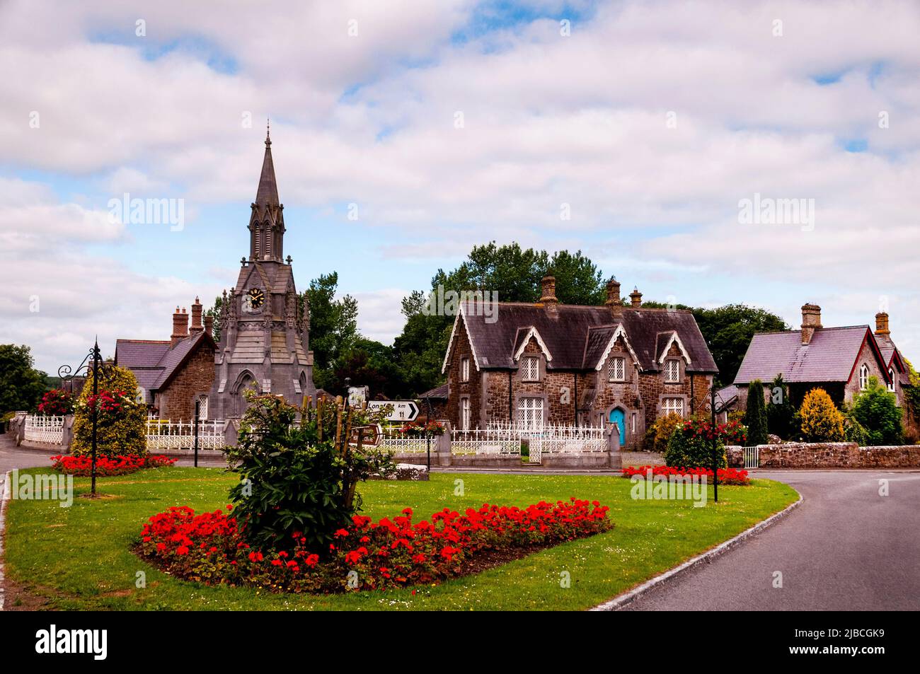 Ardagh, Ireland with a freestanding Gothic style clock tower Stock ...