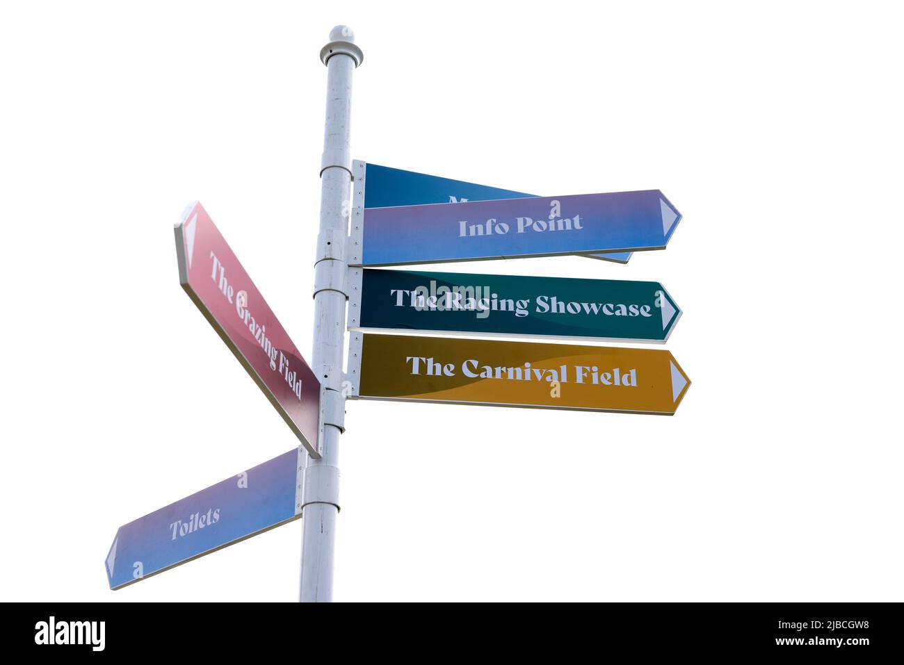 Signpost on Derby Day during the Cazoo Derby Festival 2022 at Epsom ...