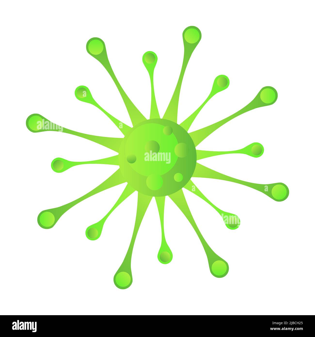 Cartoon green virus vector isolated object illustration Stock Vector ...