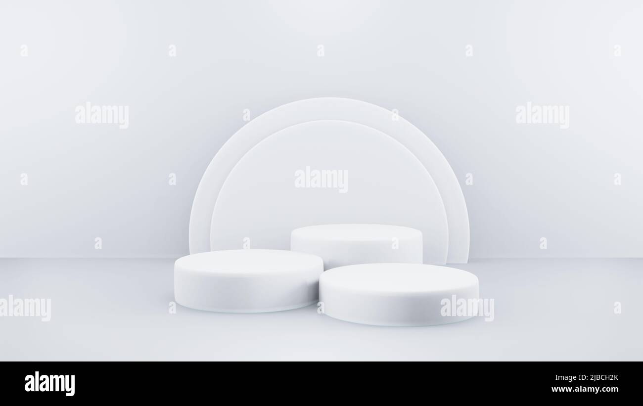 Podium in abstract white composition for product presentation, 3d ...