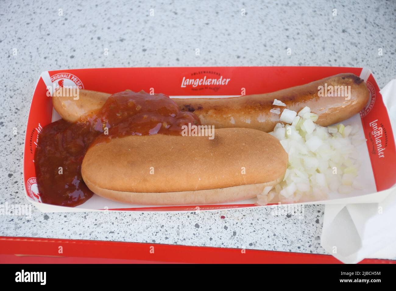 Copenhagen /Denmark/05 June 2022/Danish polse danish fst menu saugaes ...