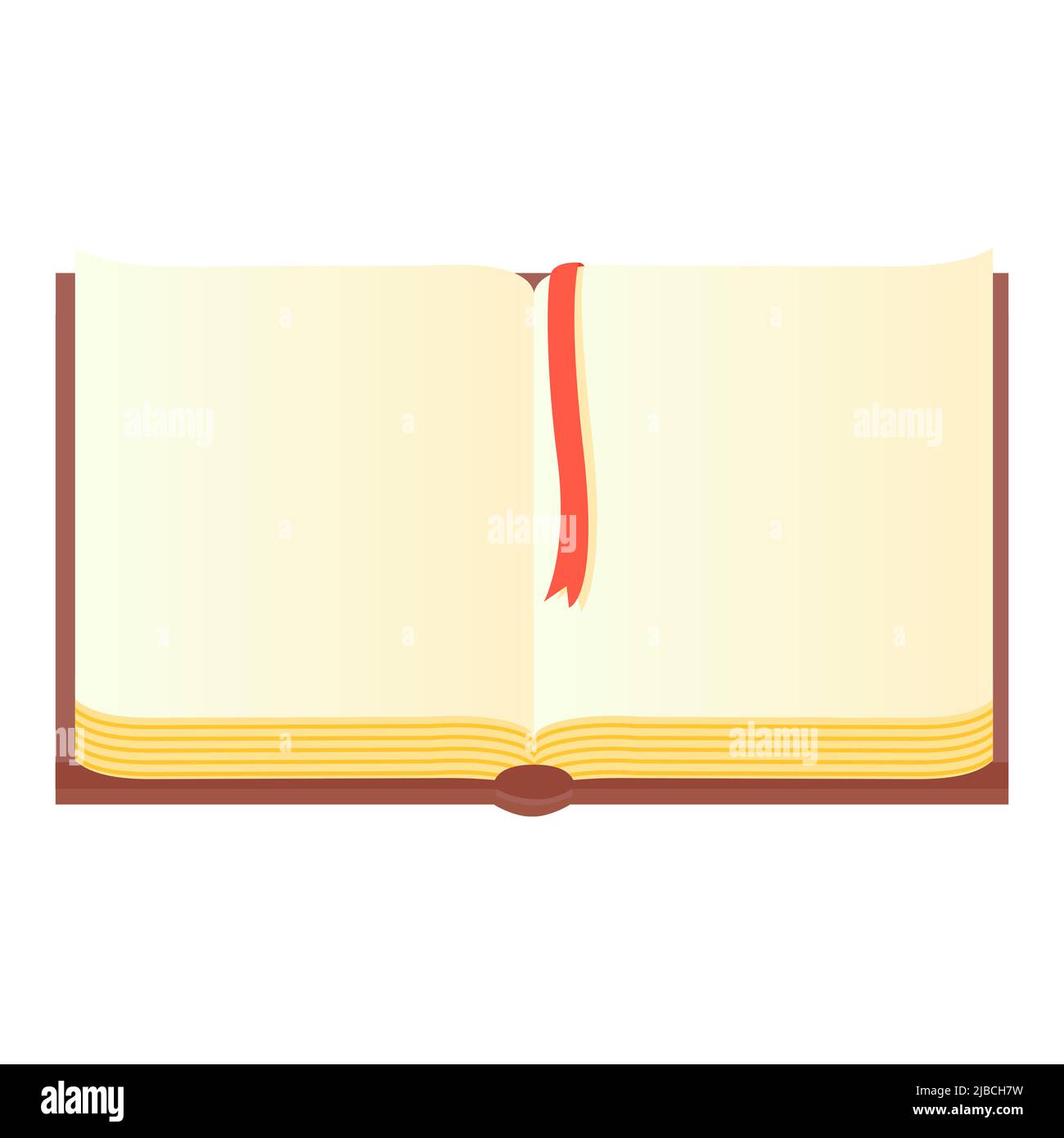 Cartoon opened book with blank pages vector isolated object Stock ...