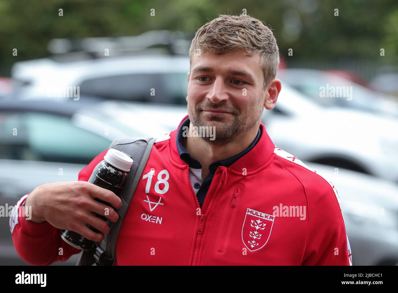 Jimmy Keinhorst #18 of Hull KR arrives at The Sewell Group Craven Park ...