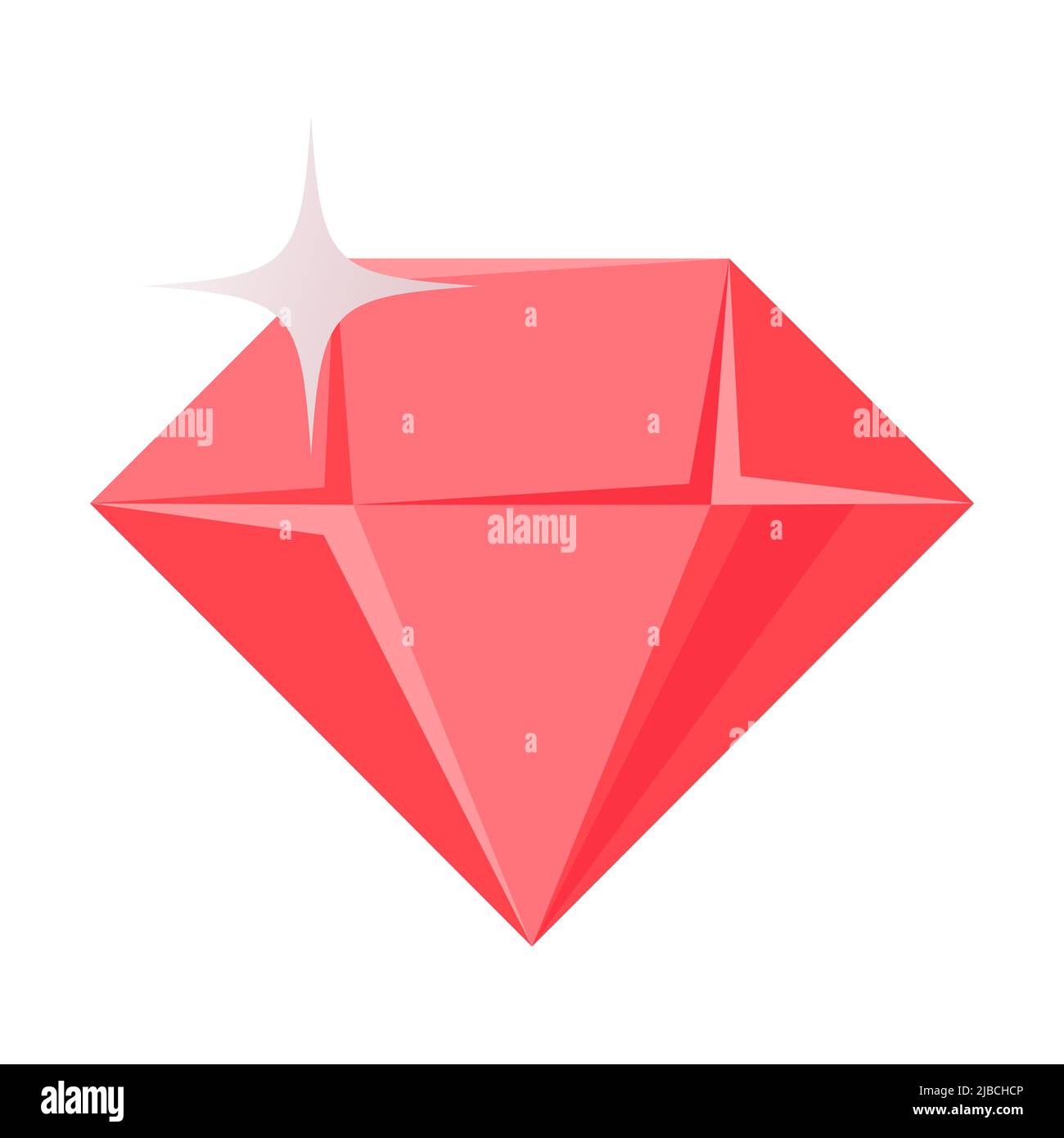Cartoon red diamond vector isolated object illustration Stock Vector ...