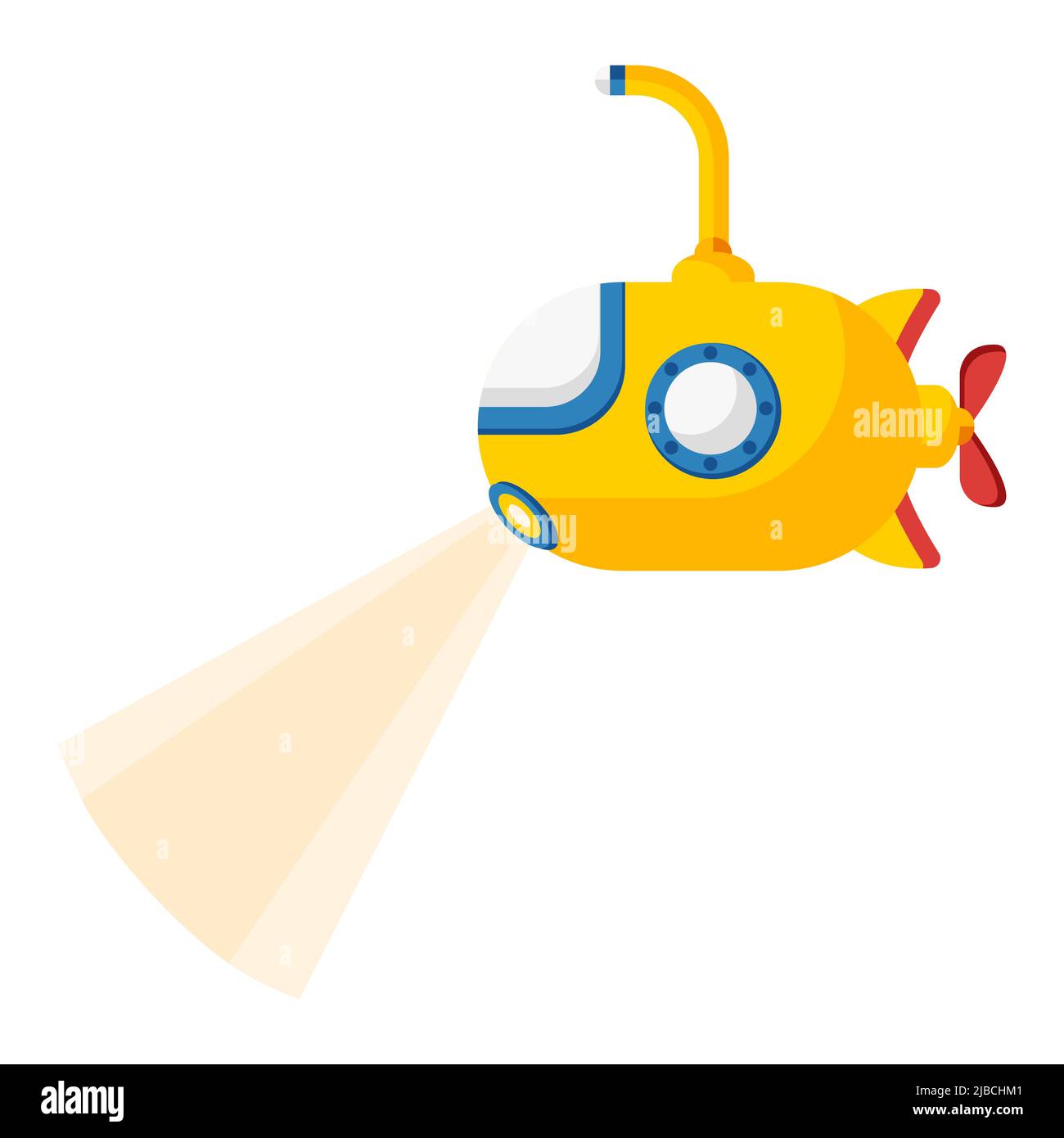 Cartoon yellow submarine vector isolated object illustration Stock ...