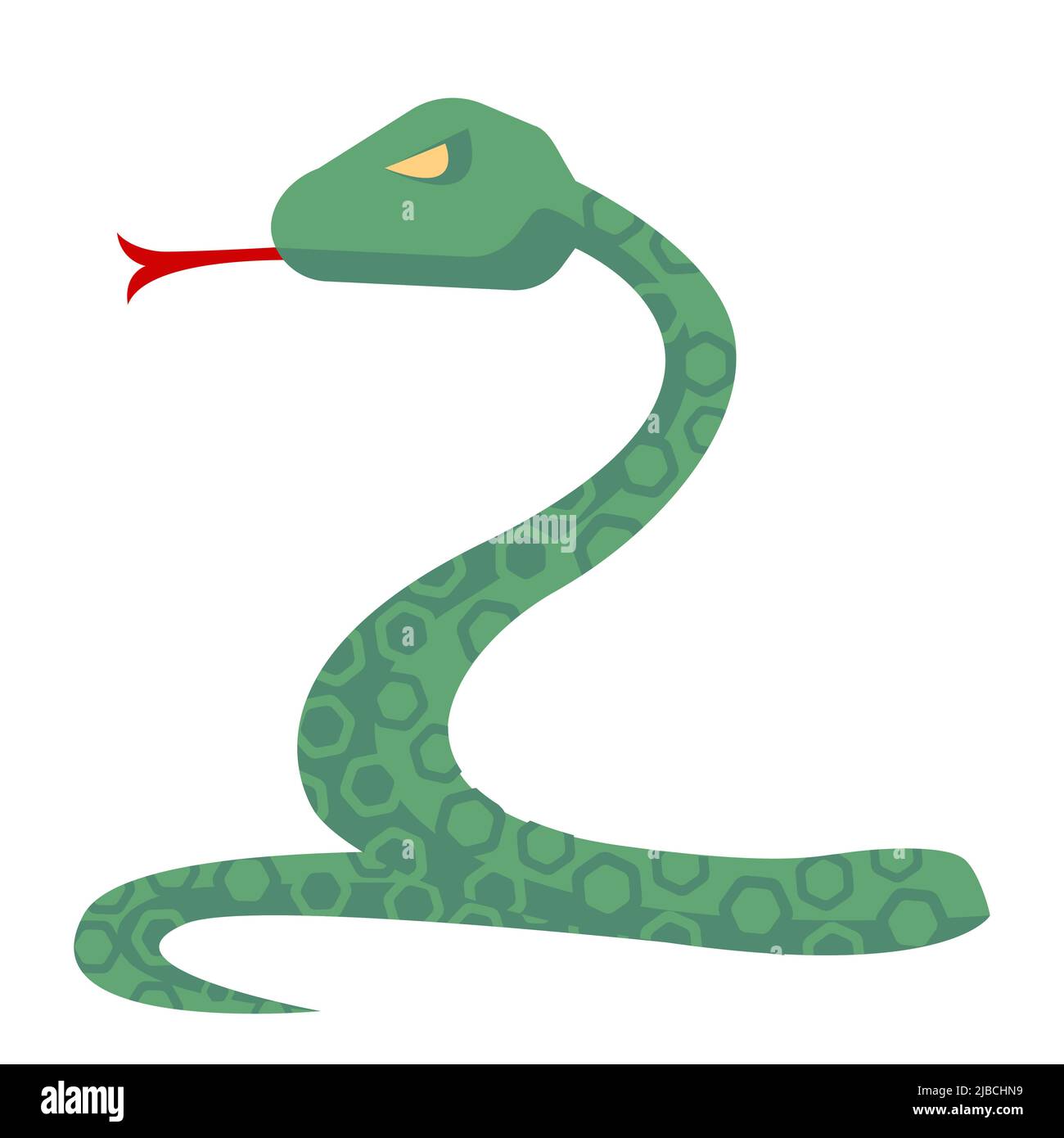 Cartoon animal green poison snake vector isolated object illustration ...