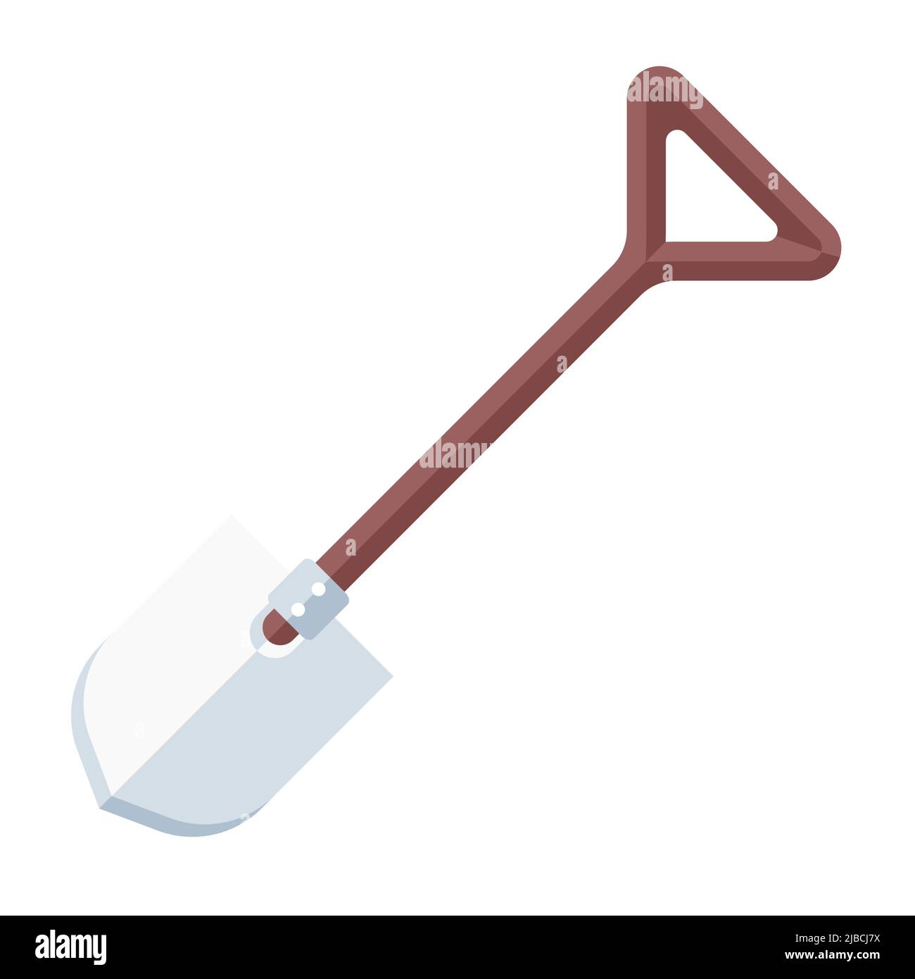 Cartoon shovel with wood holder vector isolated object illustration ...