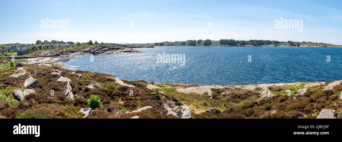 Panorama of North sea coastline between Kvernevik and Myklebust suburbs ...