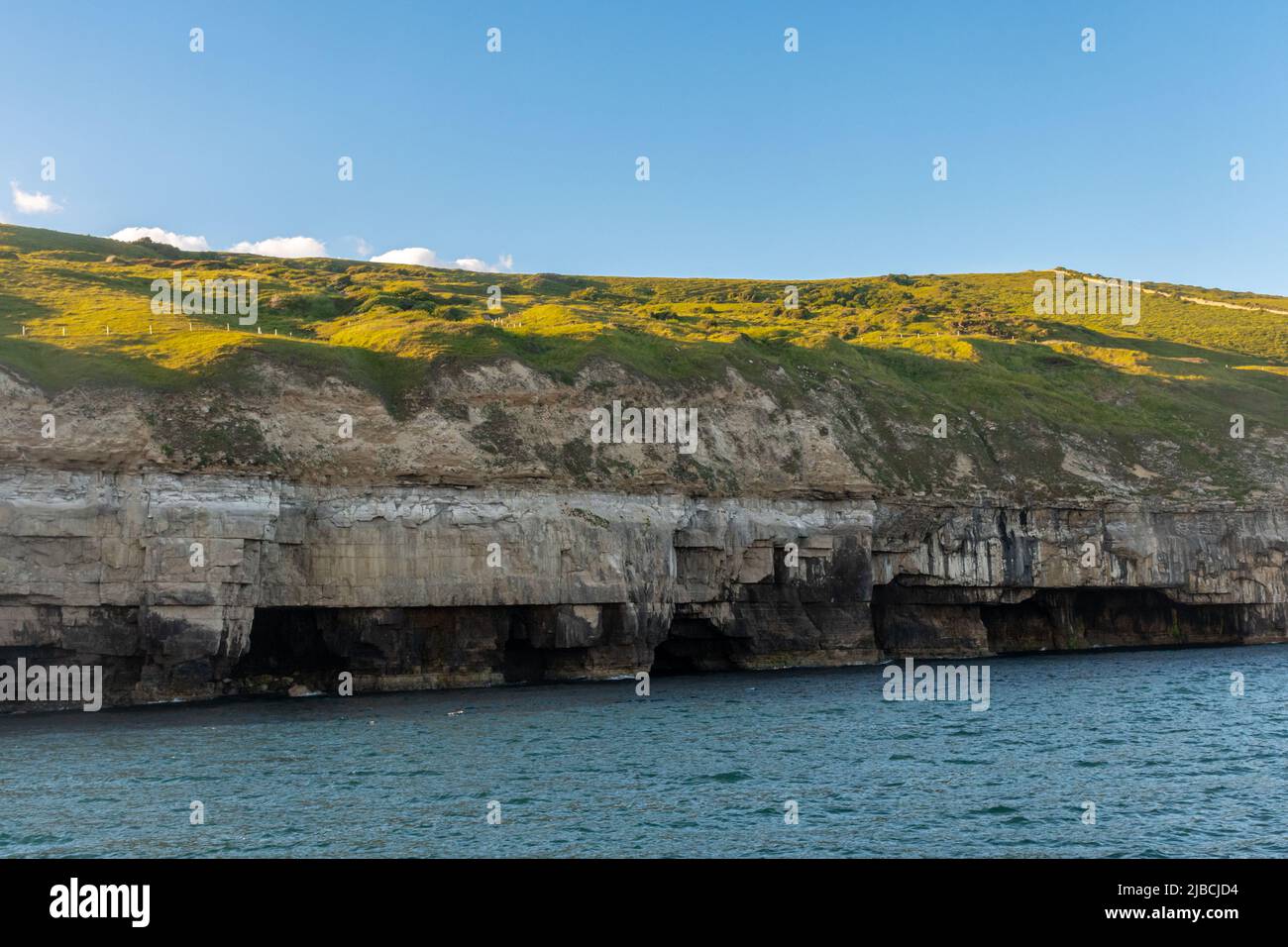 Rocky coastline near Dancing Ledge, part of the Jurassic Coast, Dorset ...