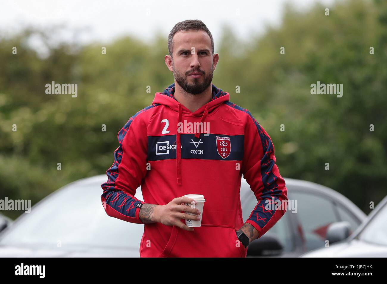 Ben Crooks #2 of Hull KR arrives at The Sewell Group Craven Park ...