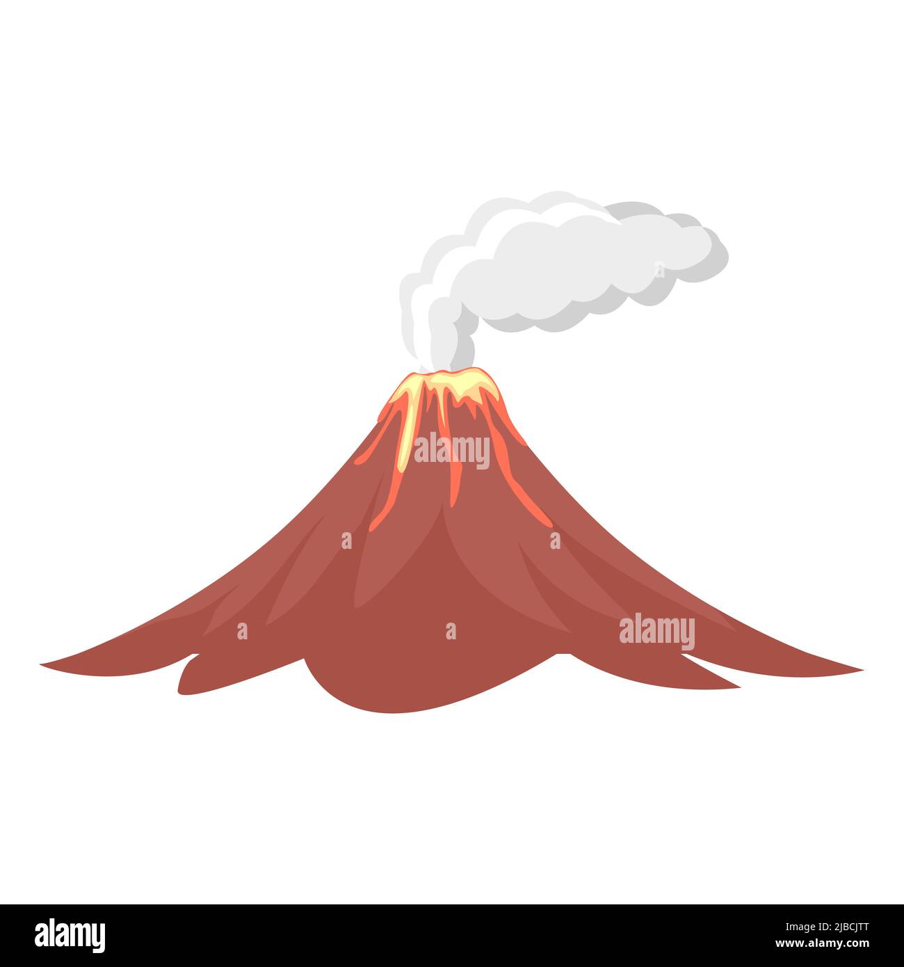 Cartoon active volcano vector isolated object illustration Stock Vector ...
