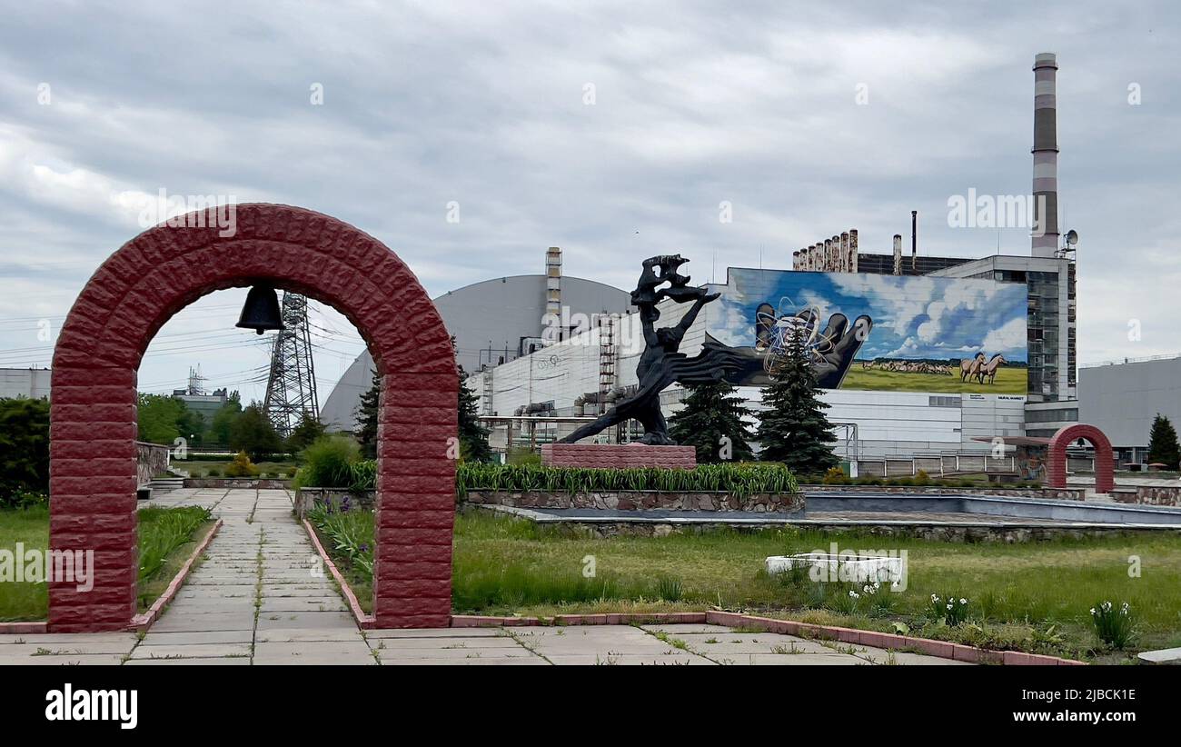 The surroundings of Chernobyl nuclear power plant in Chernobyl, Ukraine ...