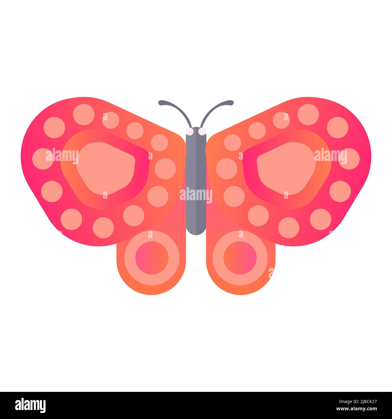 Cartoon insect pink butterfly vector isolated object illustration Stock ...