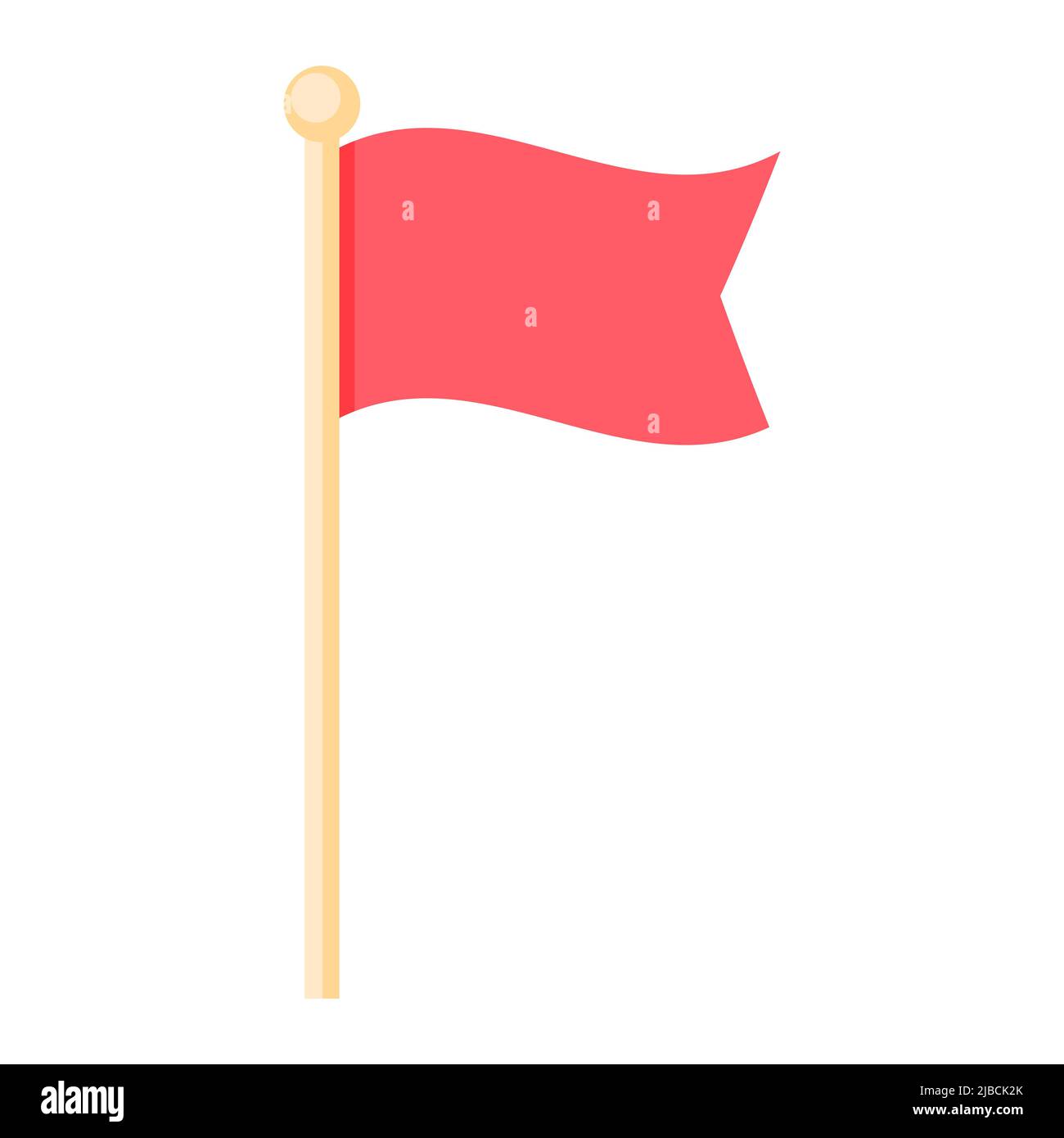 Cartoon red flag vector isolated object illustration Stock Vector Image ...