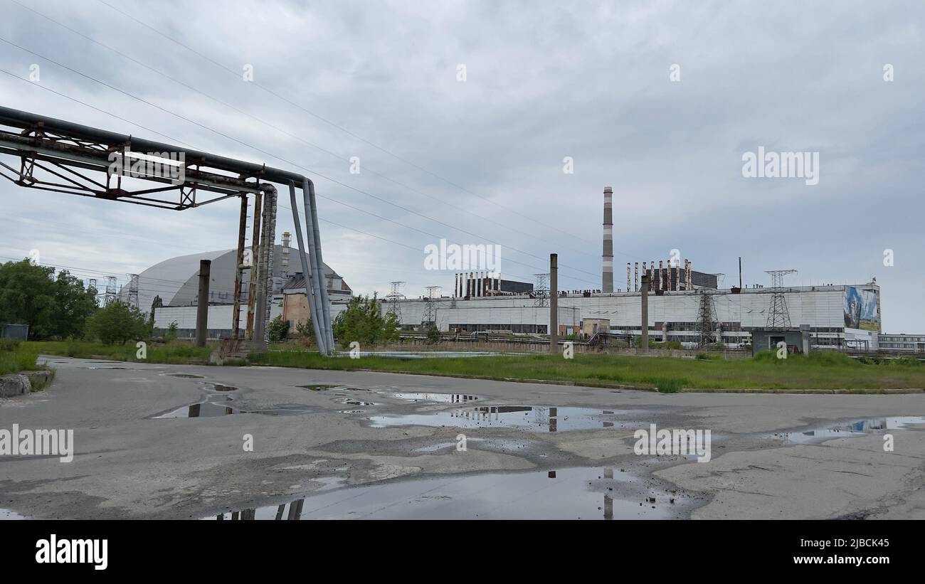 The surroundings of Chernobyl nuclear power plant in Chernobyl, Ukraine ...
