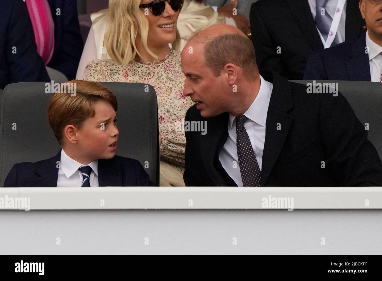 Prince George and the Duke of Cambridge during the Platinum Jubilee ...