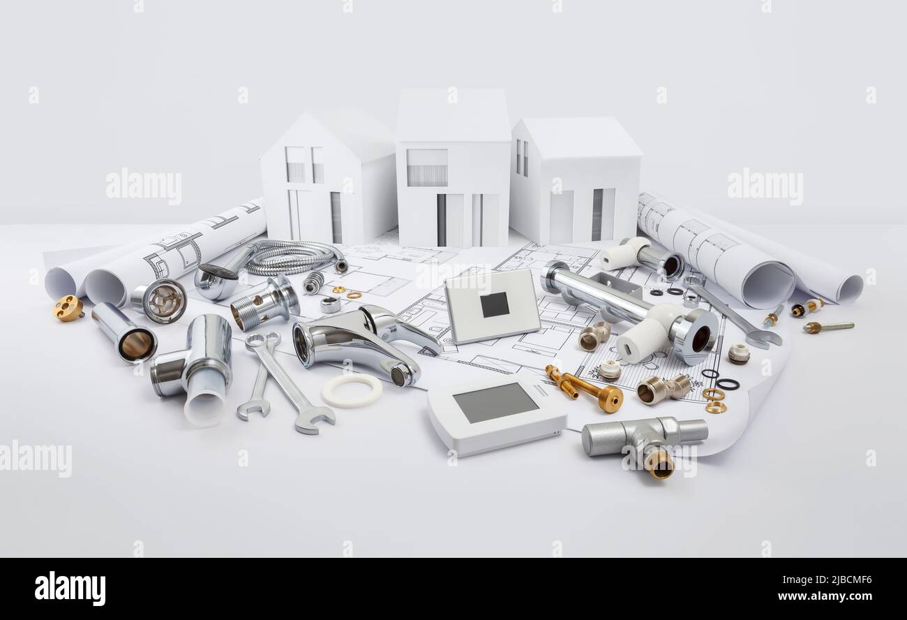 planning of house plumbing, components, equipment and plumber work ...