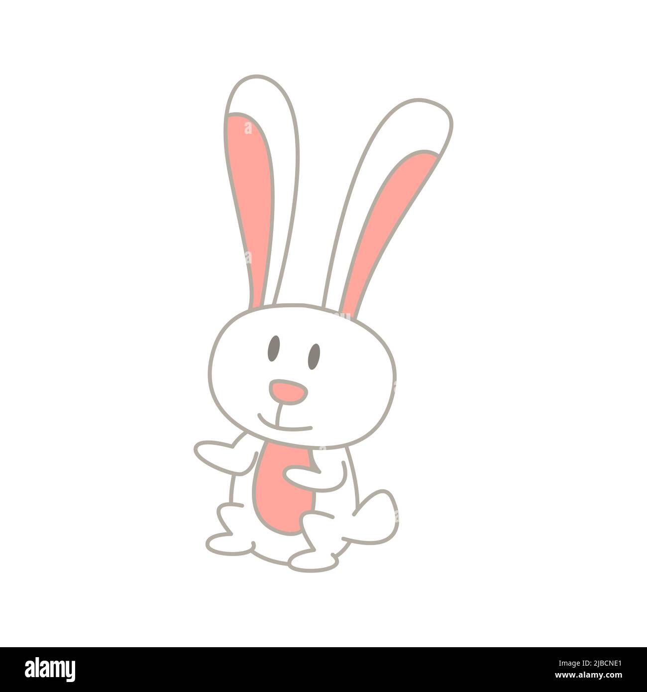 cute animal of rabbit on cartoon version,vector illustration Stock ...