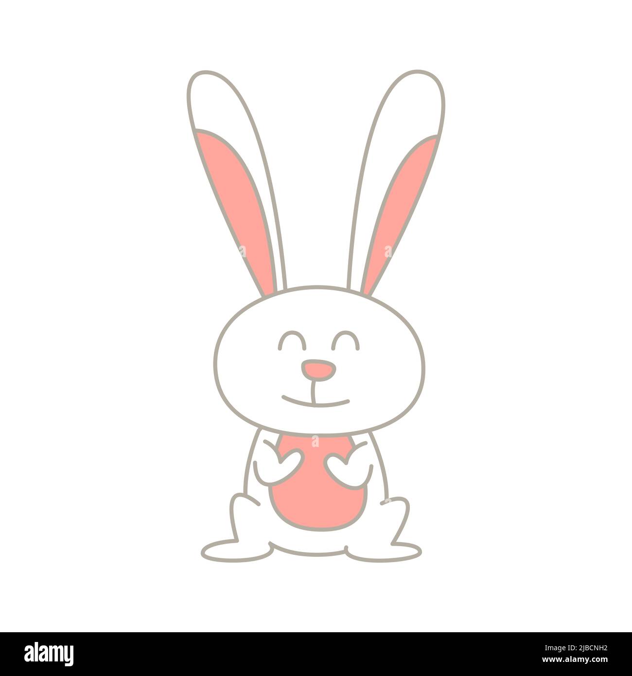 cute animal of rabbit on cartoon version,vector illustration Stock ...