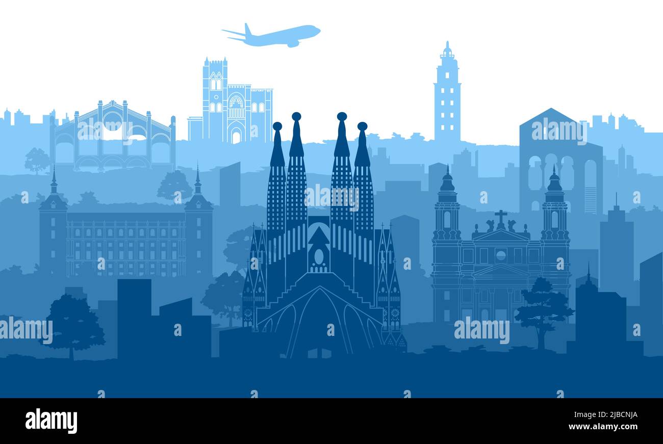 Famous spanish landmarks Stock Vector Images - Alamy