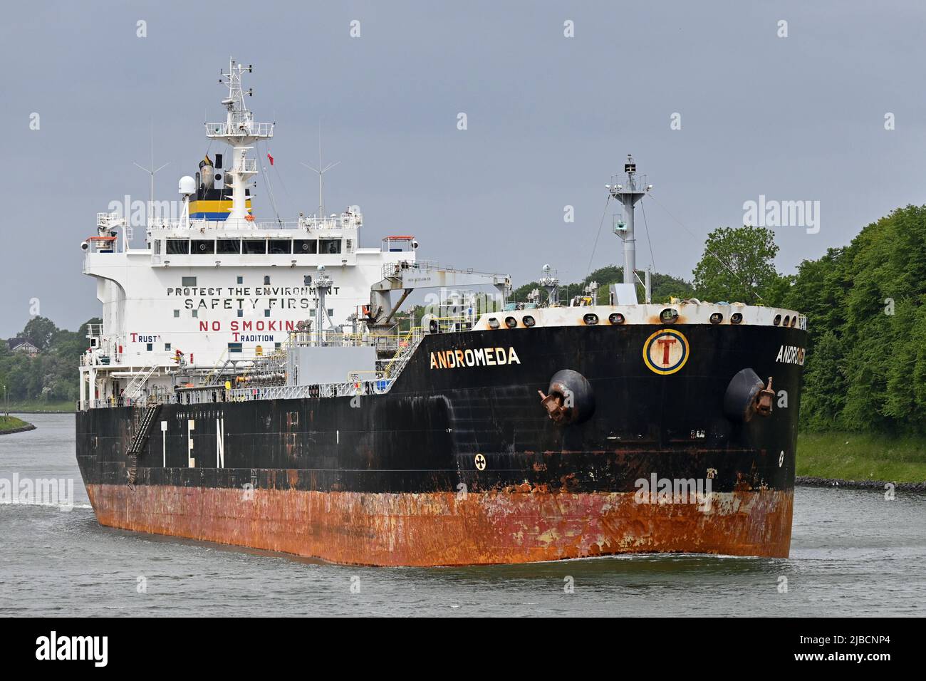 Chemical / Oil Products Tanker ANDROMEDA passing the Kiel Canal Stock ...