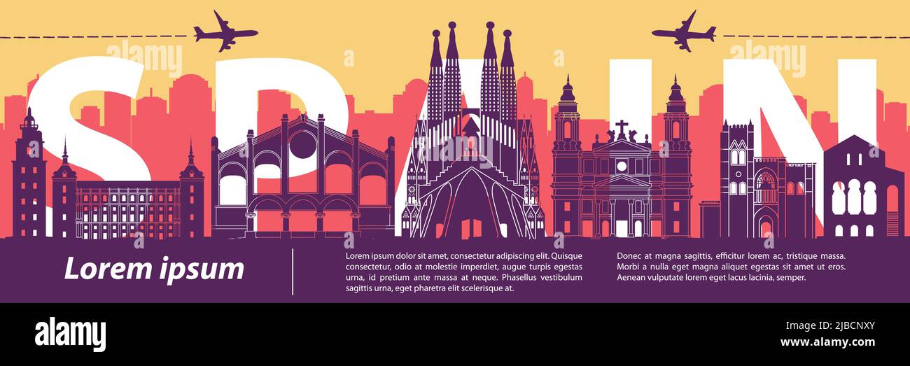 Famous spanish landmarks Stock Vector Images - Alamy