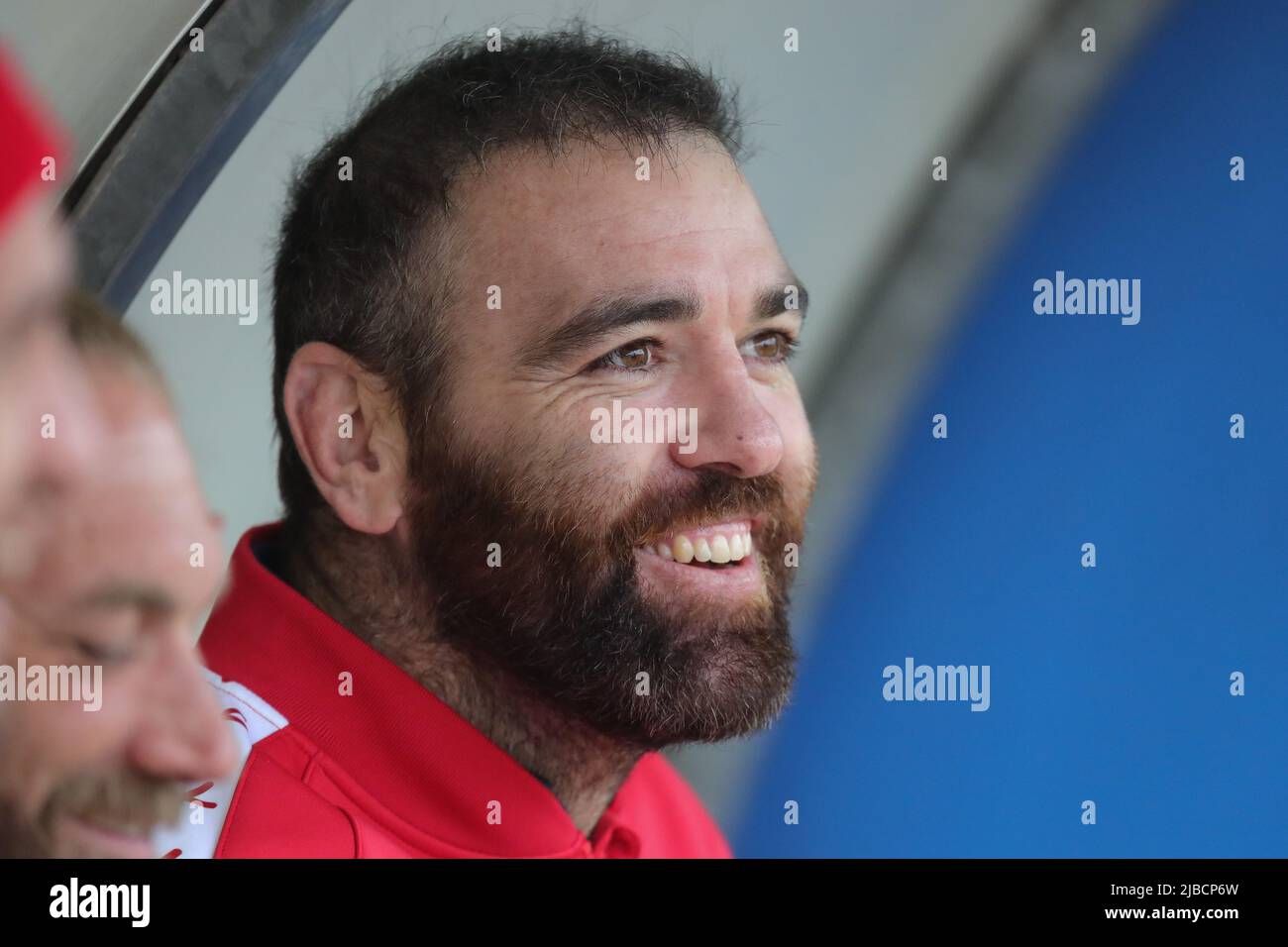 Kane Linnett #12 of Hull KR on the bench during the game Stock Photo ...