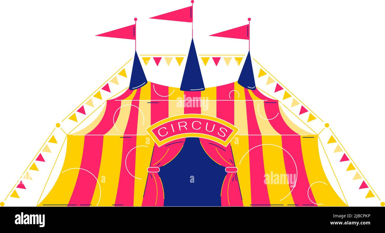 Circus funfair composition with isolated image of classic circus big ...