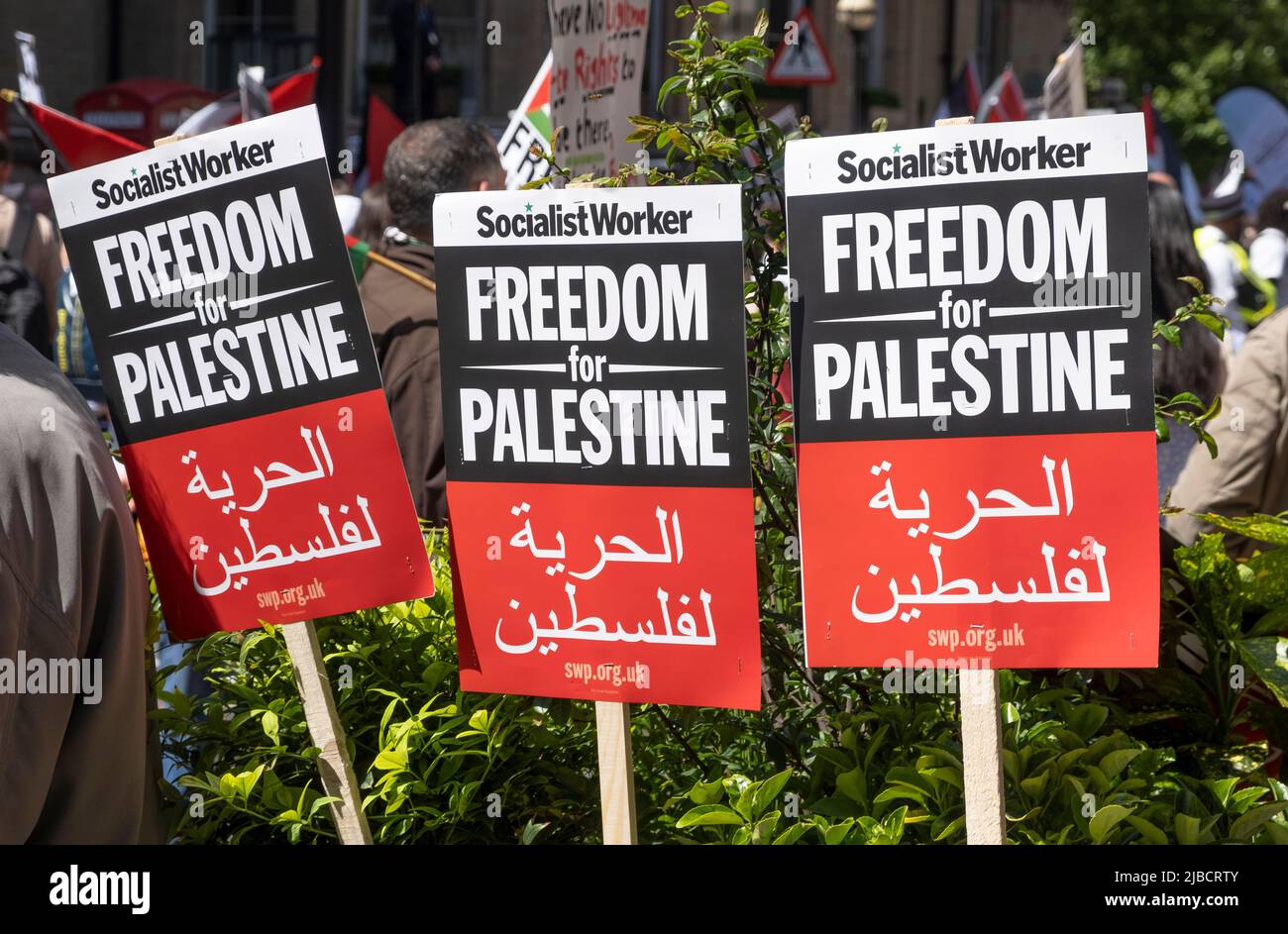 Campaign sign at the End Apartheid - Free Palestine demonstration march ...