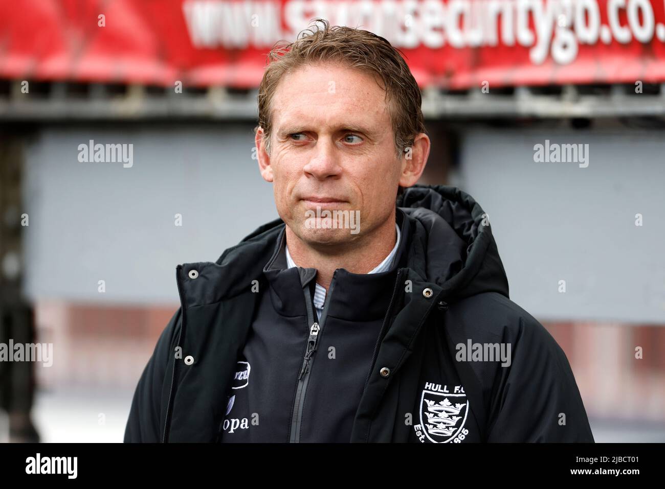 Hull FC head coach Brett Hodgson during the Betfred Super League match ...