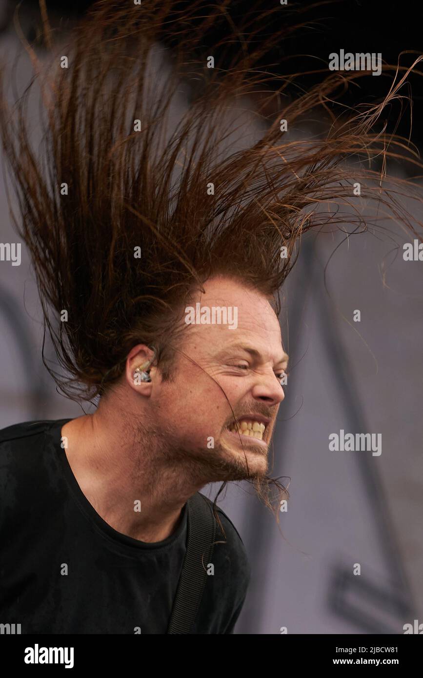 05 June 2022, Rhineland-Palatinate, Nürburg: Justin Street, bassist of ...