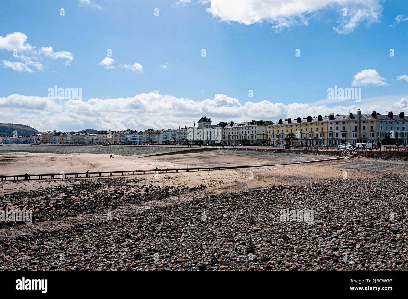 Victorian and more modern architecture sweep around the seafront in a ...