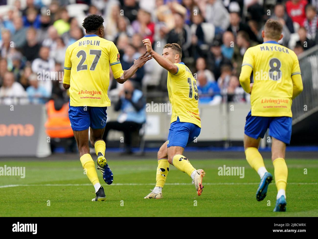 Solihull Moors Kyle Hudlin celebrates scoring the opening goal during ...