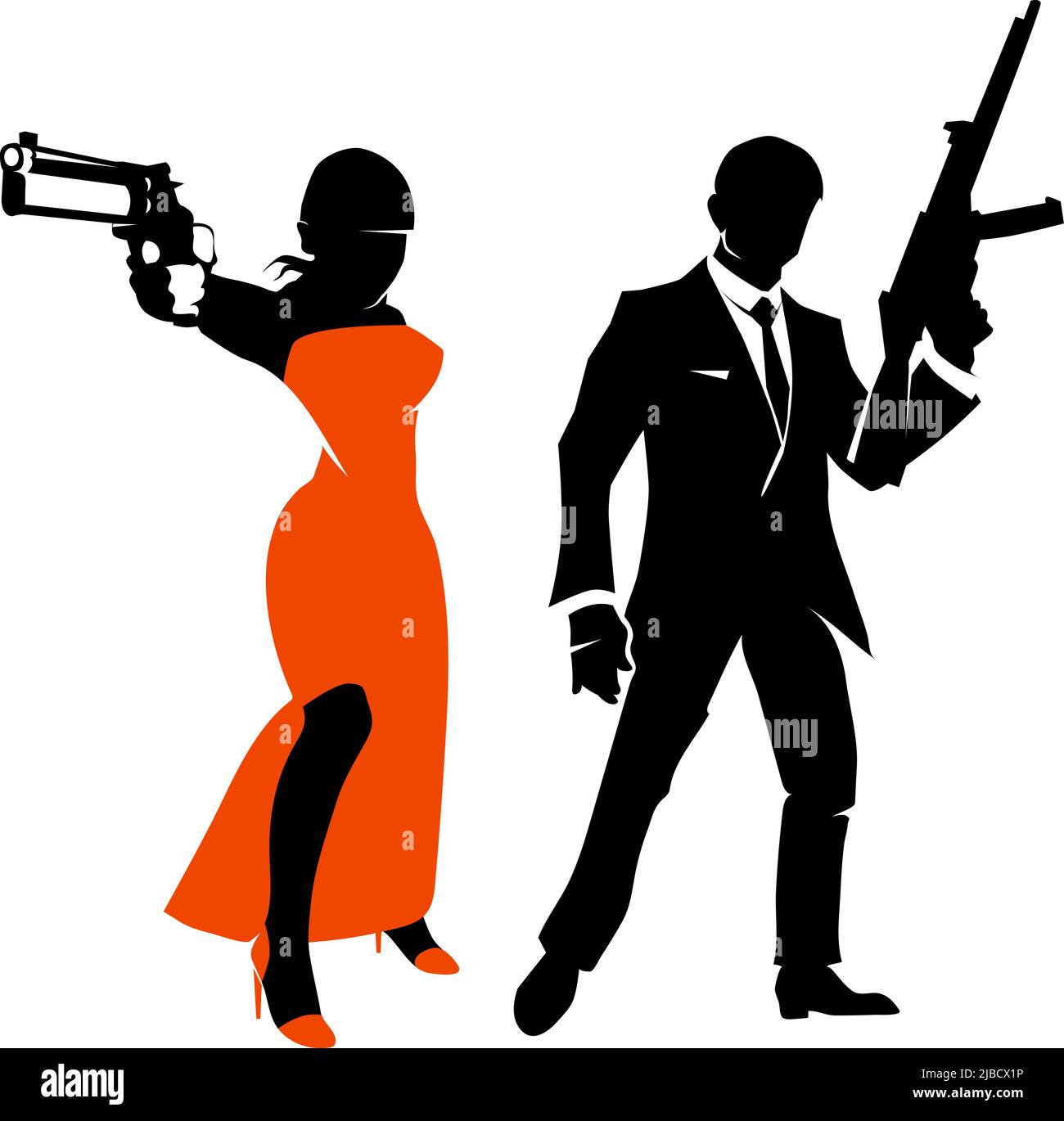 Killer in red dress Stock Vector Images - Alamy