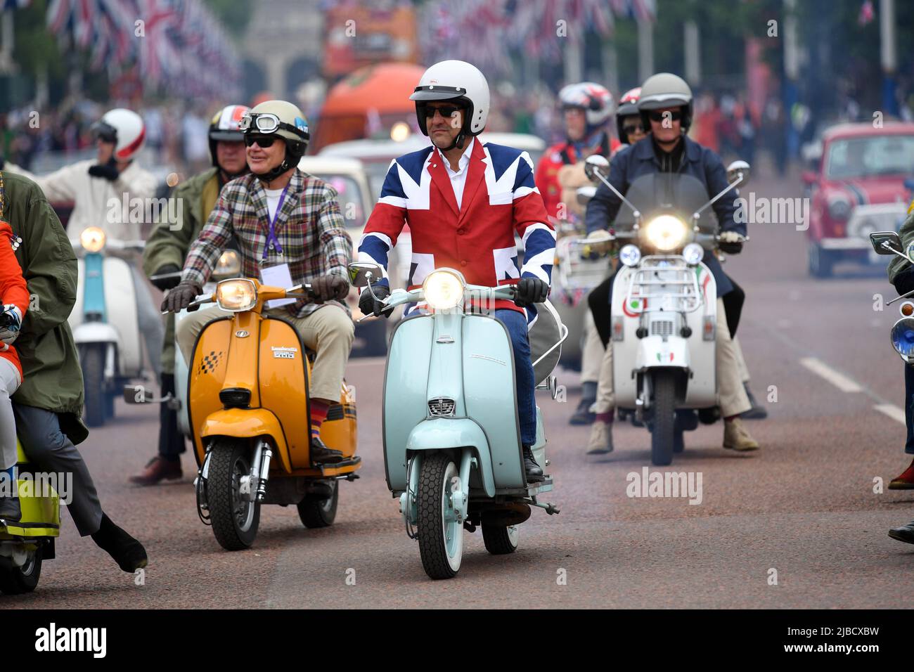 EDITORIAL USE ONLY Participants on vintage motorcycles during the ...