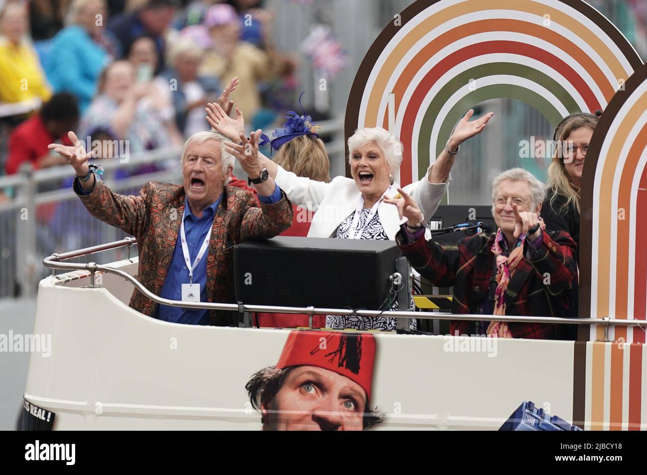 Chris Tarrant, Angela Rippon and Noddy Holder during the Platinum ...