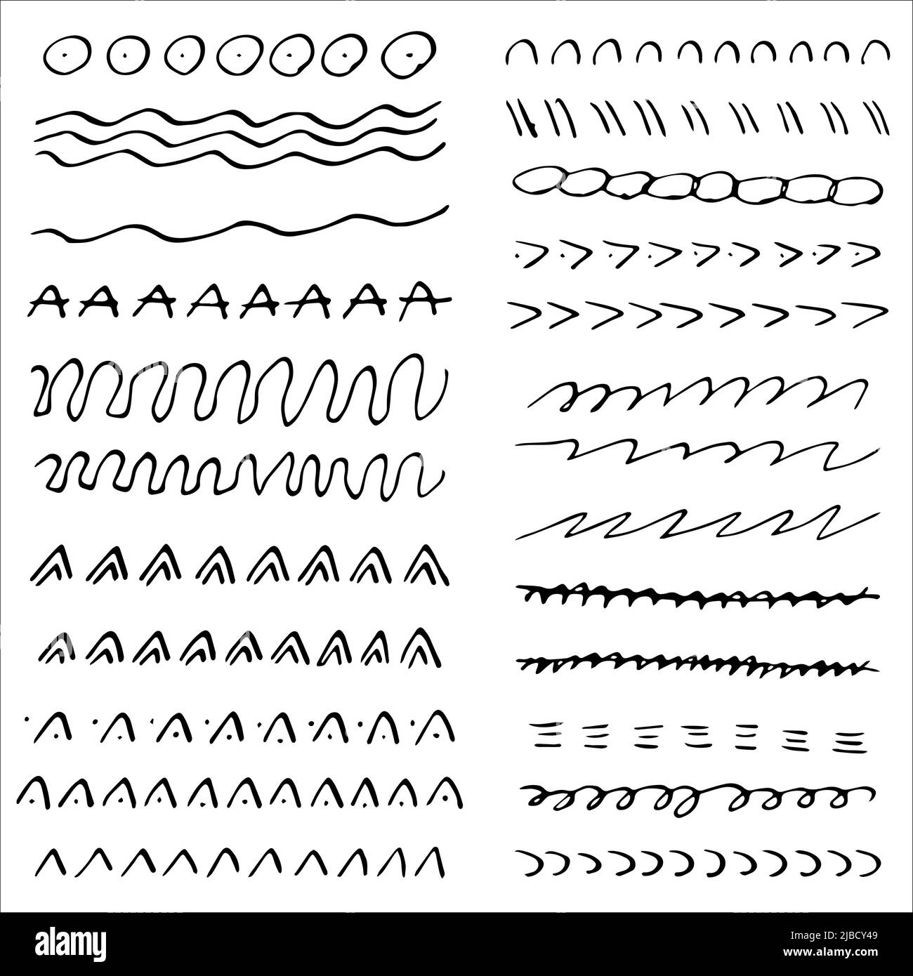 Collection of scribble design element of sketch underlines and signes ...