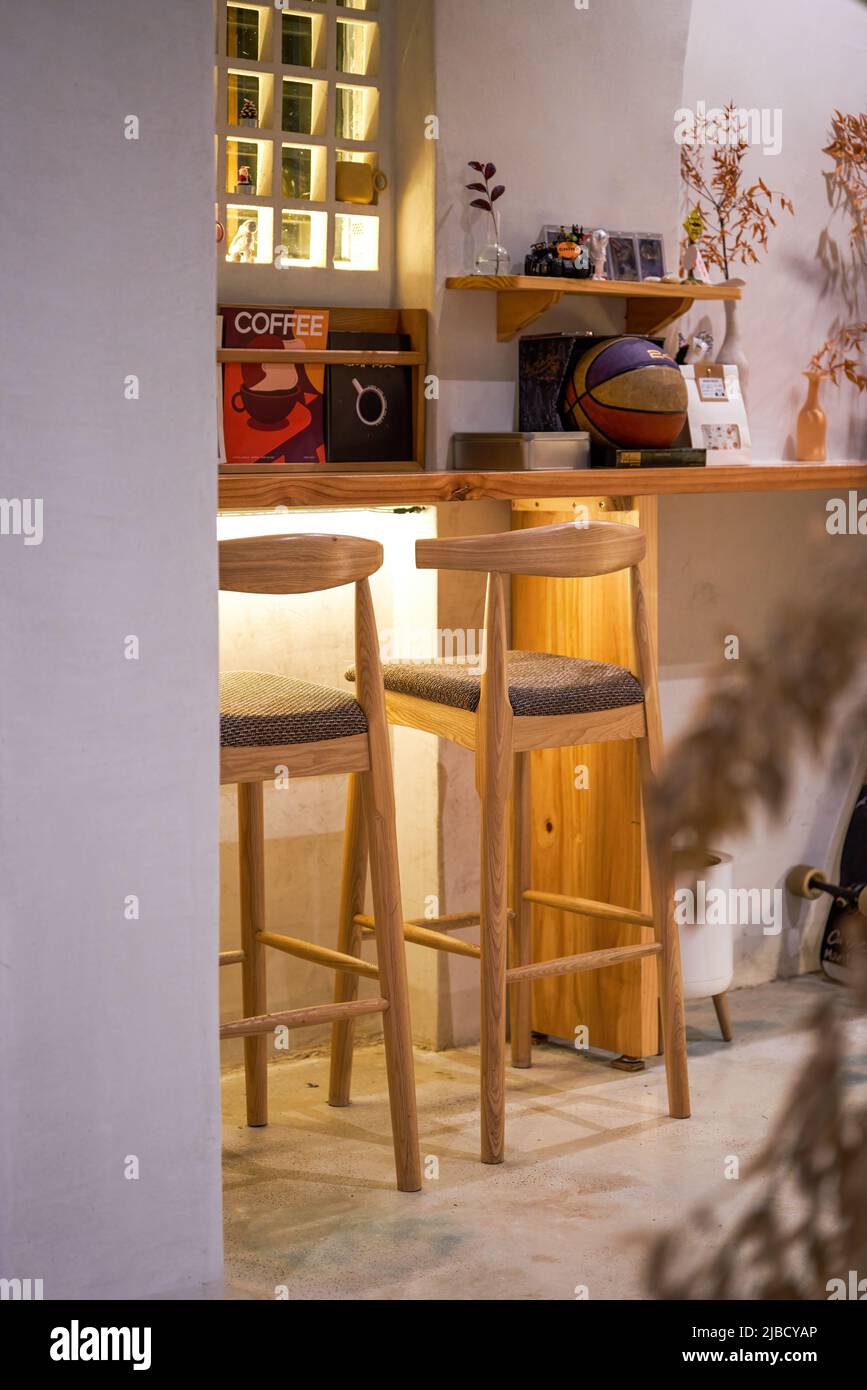 High chair position in a cafe Stock Photo - Alamy